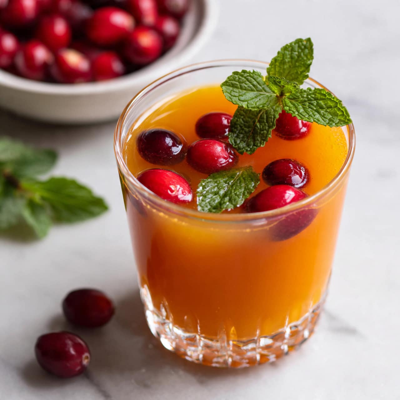 Peach and Cranberry Delight: Refreshing Fruity Mocktail