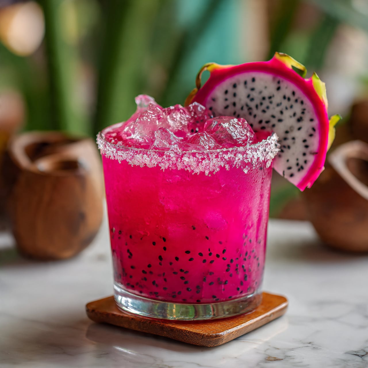 Dragon Fruit & Lychee Mimosa Mocktail - Refreshing Tropical Drink