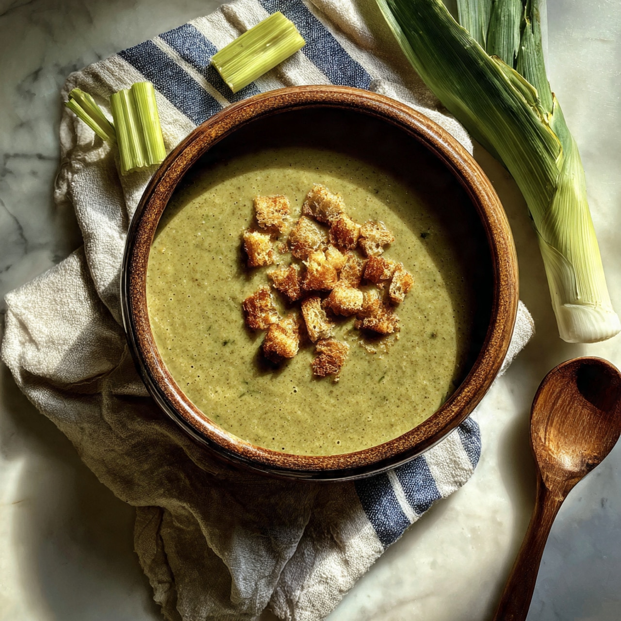 Potato and Leek Soup with Truffle Oil – Elegant & Cozy