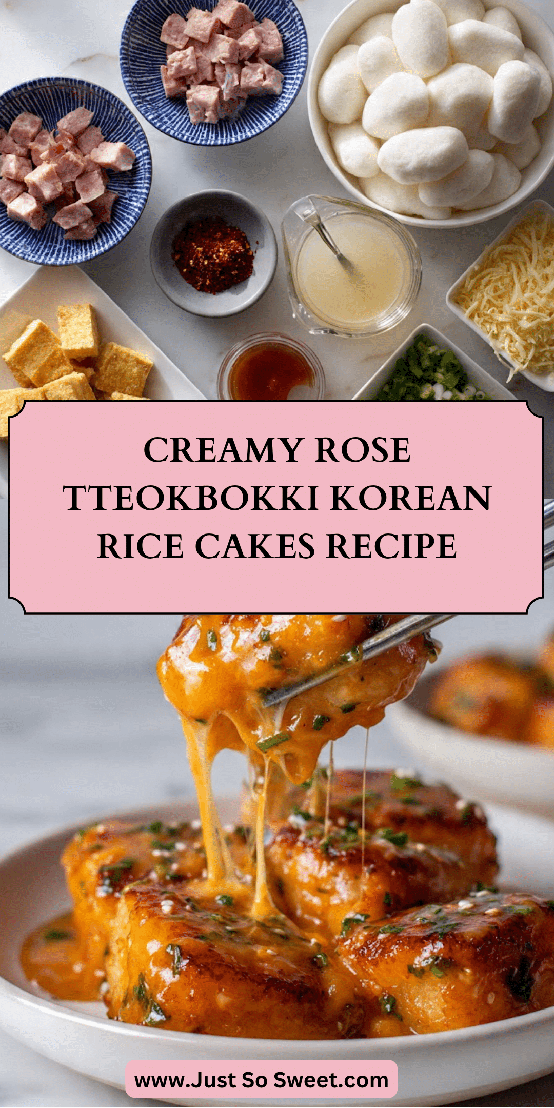 Creamy Rose Tteokbokki: Spicy Korean Rice Cakes in Rich Gochujang Cream